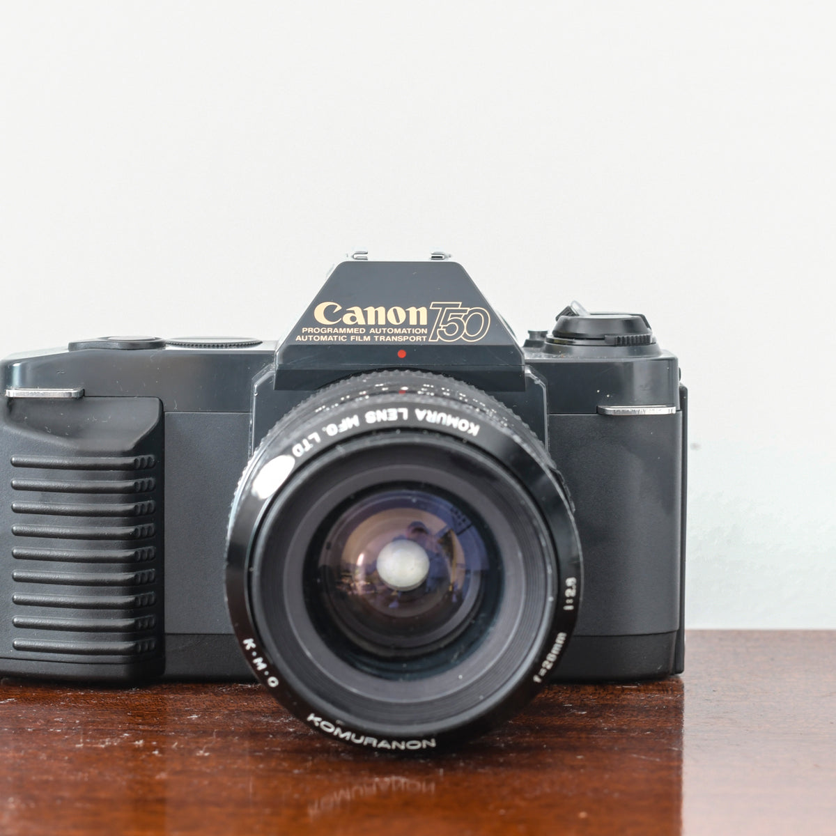 Canon T50 35mm SLR Film Camera with Komura 28mm F2.8 Lens – F16 Film Camera Store