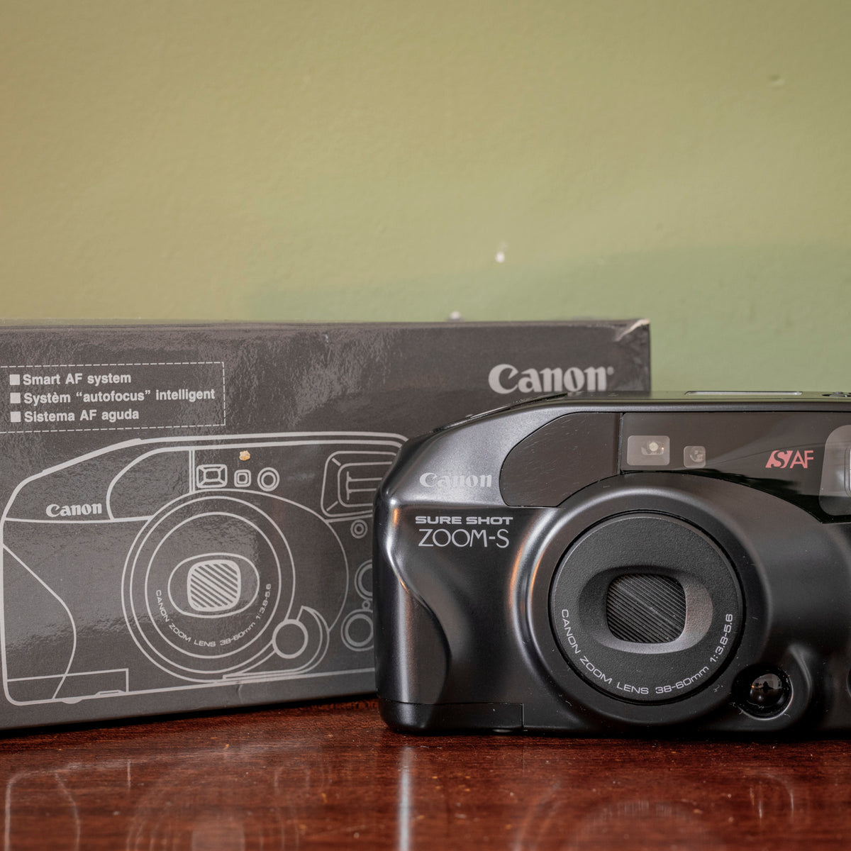 BOXED 1990s Canon Sure Shot Zoom-S 35mm Point and Shoot Film Camera ...